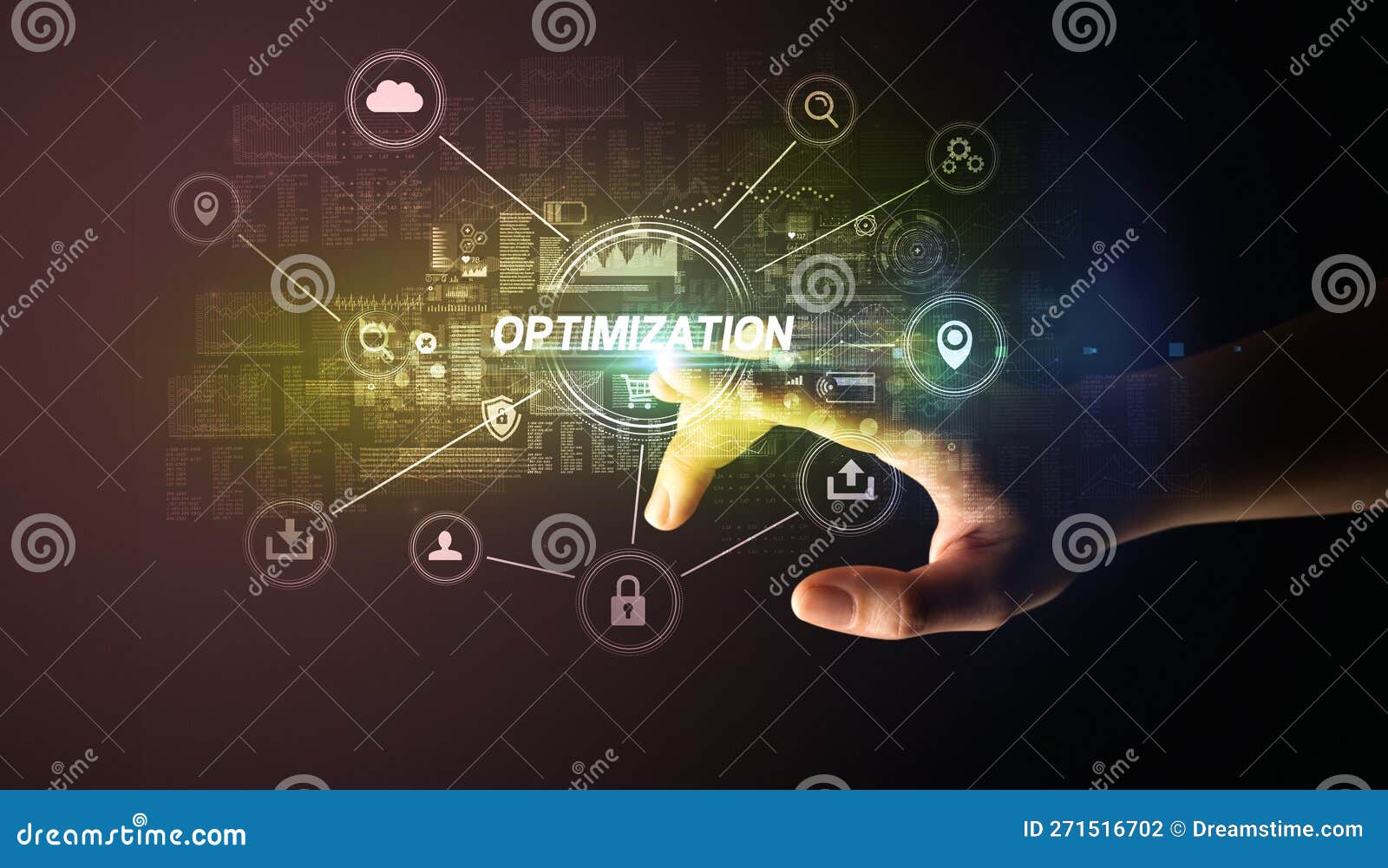 Hand Touching Cybersecurity Button Concept Stock Illustration ...