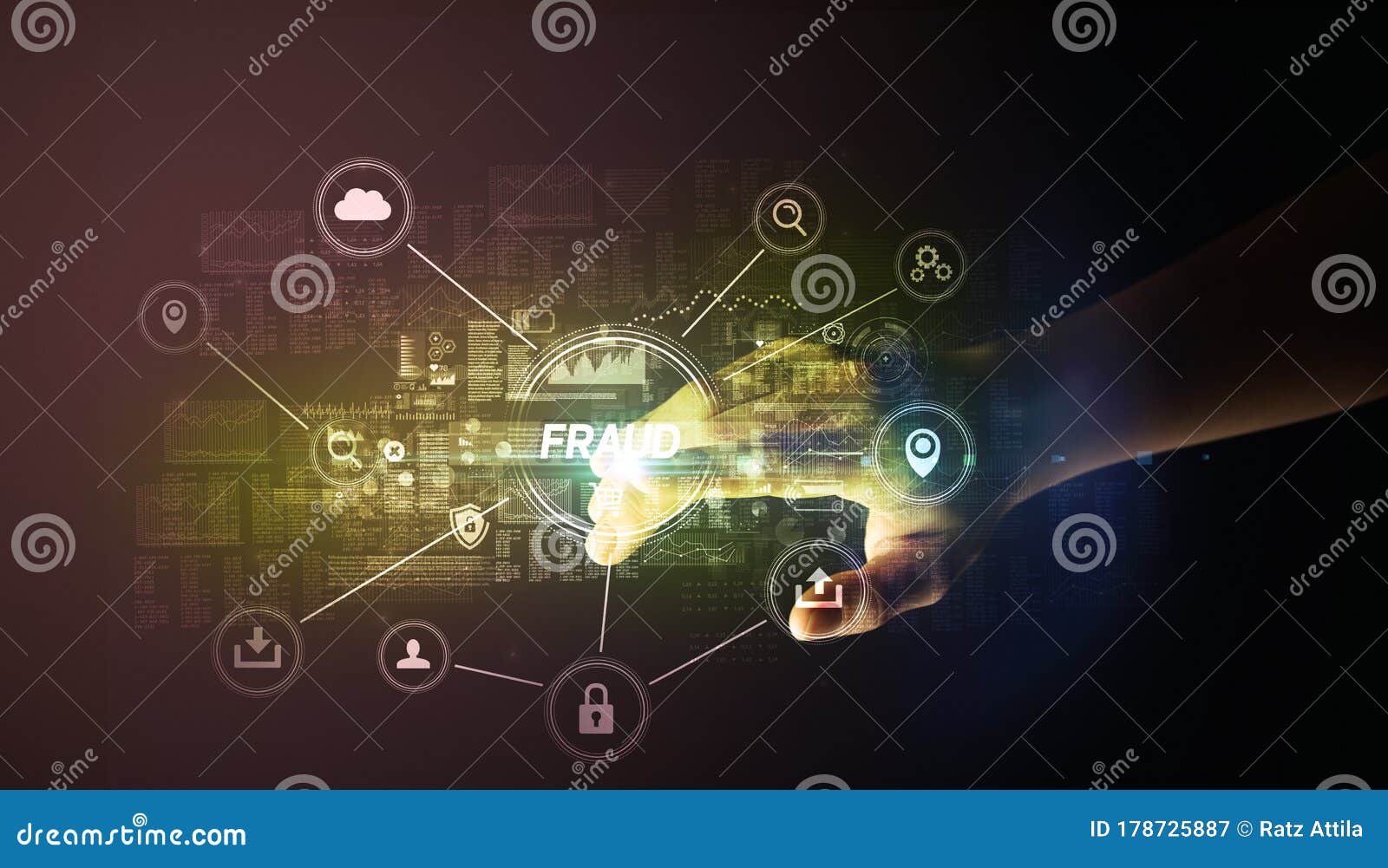 Hand Touching Cybersecurity Button Stock Image - Image of firewall ...