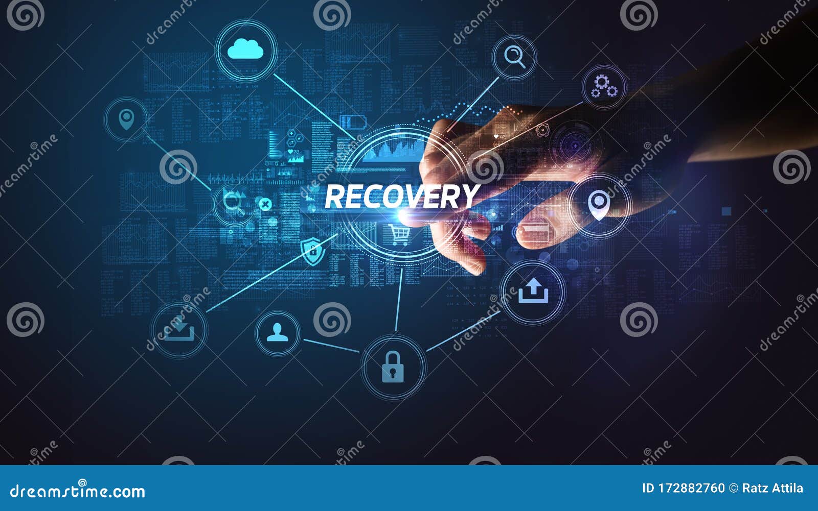 Hand Touching Cybersecurity Button Stock Photo - Image of guard ...