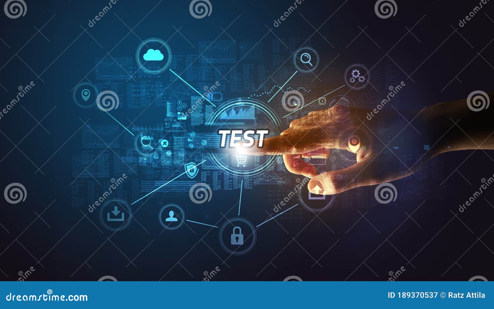Hand Touching Cybersecurity Button Stock Image - Image of hack, online ...
