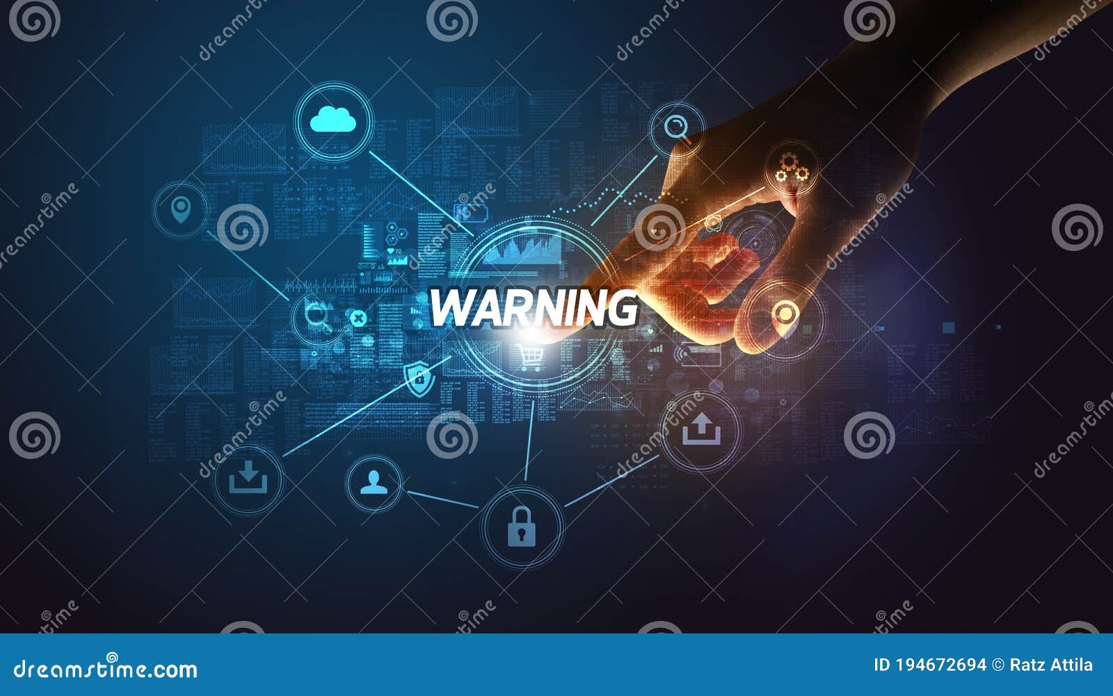 Hand Touching Cybersecurity Button Stock Photo - Image of button ...