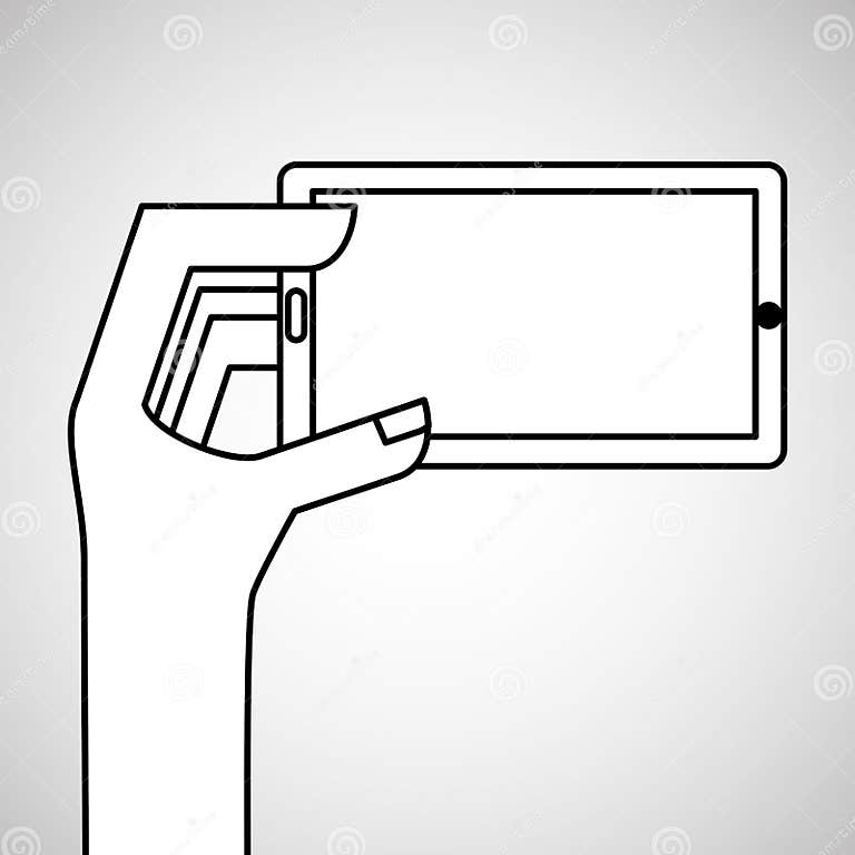 Hand touching design stock illustration. Illustration of technology ...