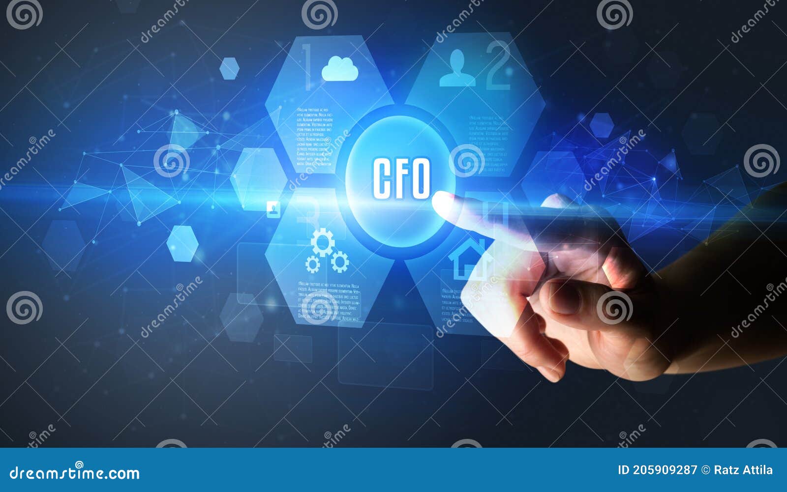 Hand Touching Digital Button Stock Image - Image of computing ...