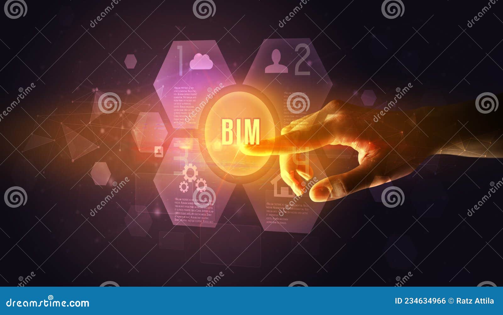 Hand Touching Digital Button Concept Stock Photo - Image of user ...
