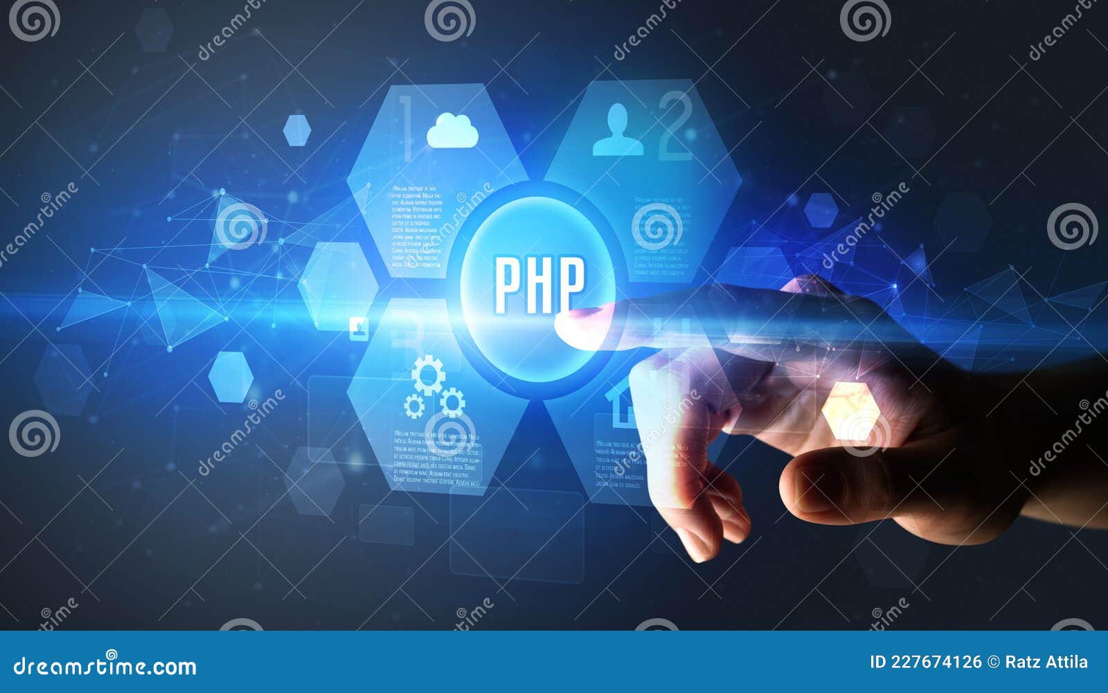 Hand Touching Digital Button Concept Stock Photo - Image of ...