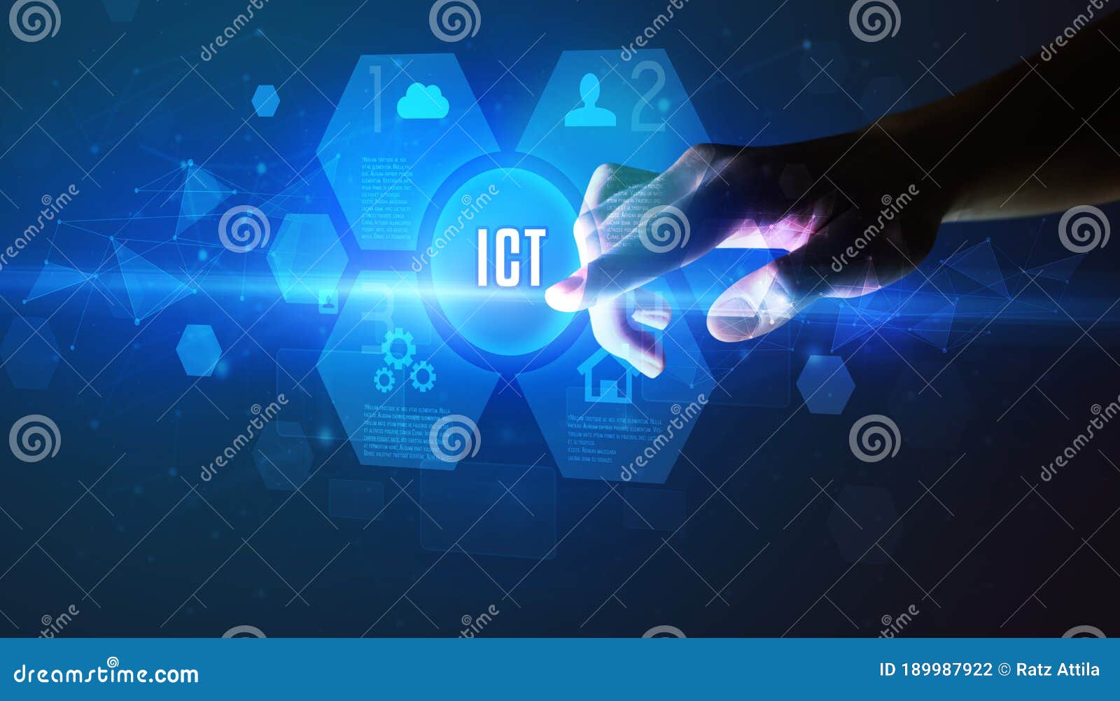 Hand Touching Digital Button Stock Photo - Image of button, connection ...