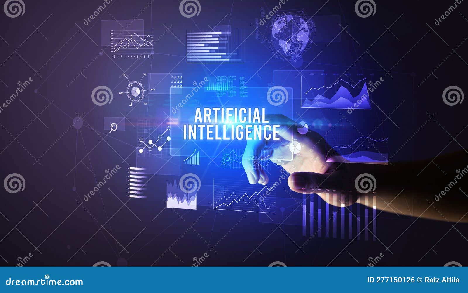 Hand Touching Digital Button, Modern Technology Concept Stock Photo ...