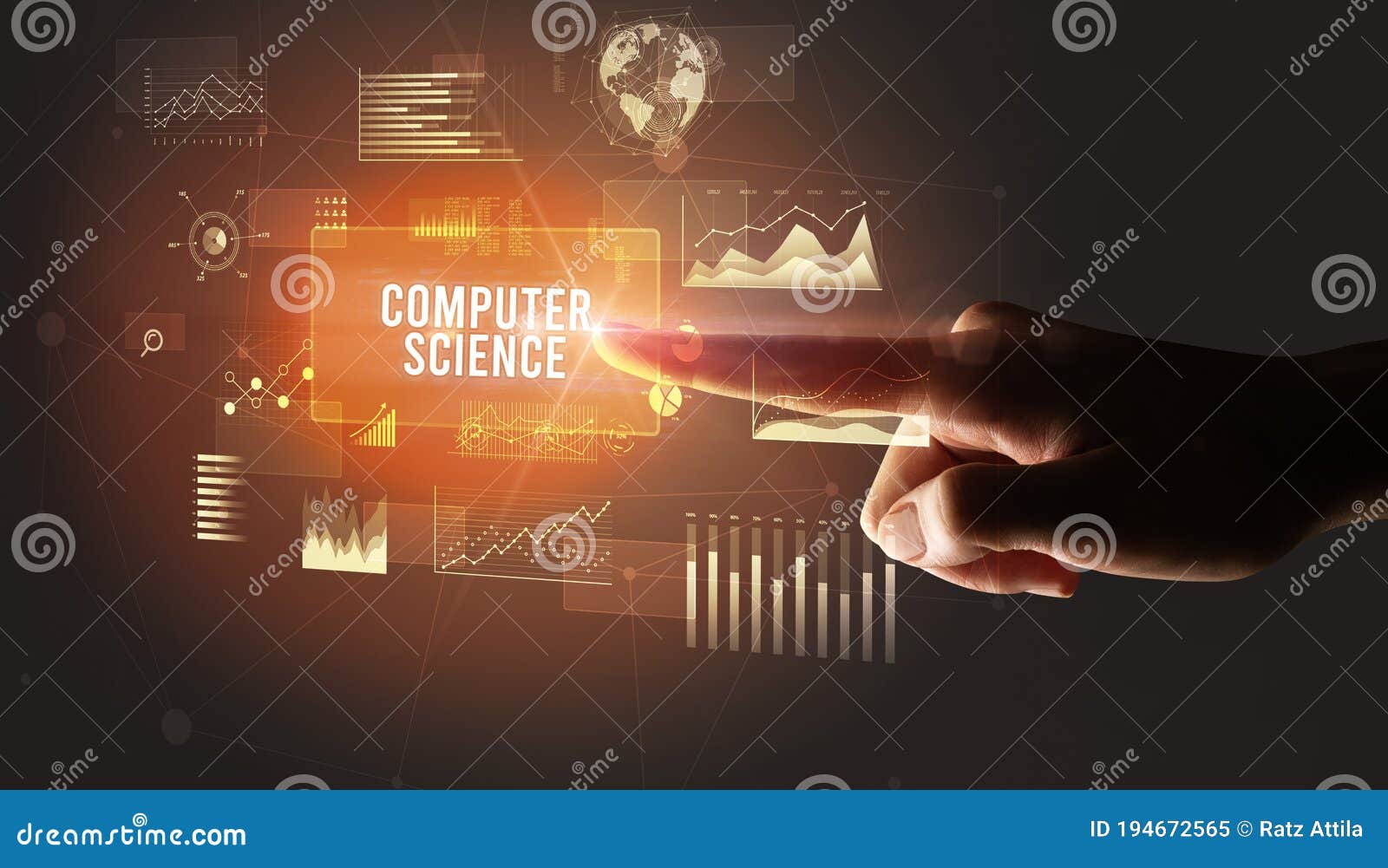 Hand Touching Digital Button, Modern Technology Concept Stock Image ...