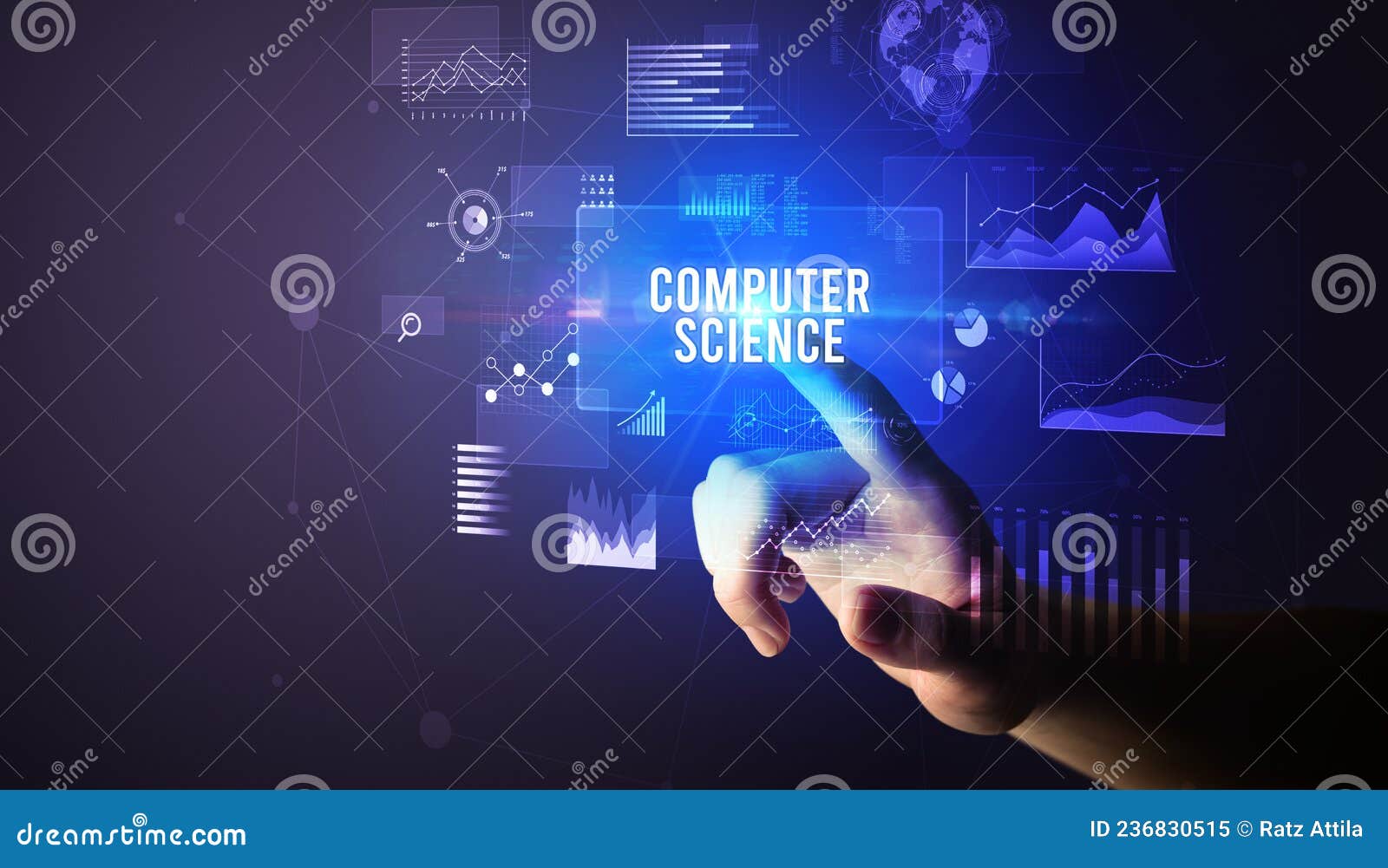 Hand Touching Digital Button, Modern Technology Concept Stock Image ...