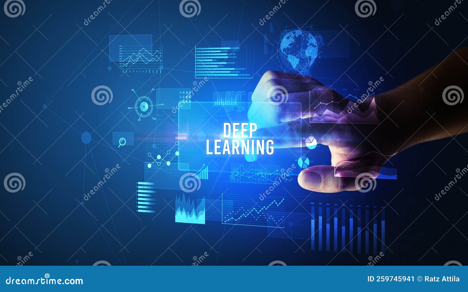 Hand Touching Digital Button, Modern Technology Concept Stock Image ...