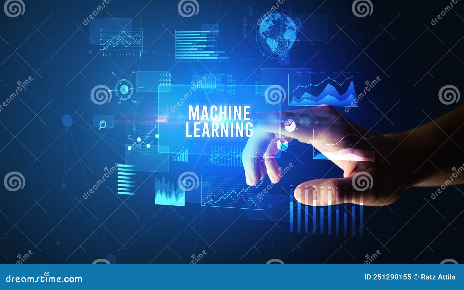 Hand Touching Digital Button, Modern Technology Concept Stock Image ...