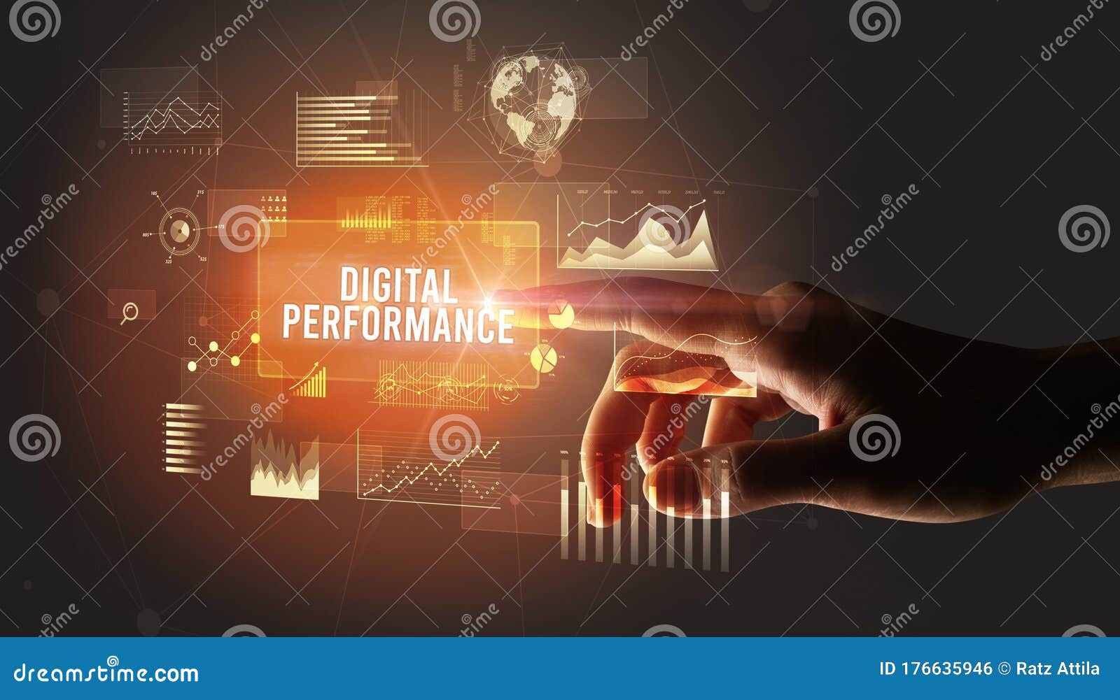 Hand Touching Digital Button, Modern Technology Concept Stock Photo ...