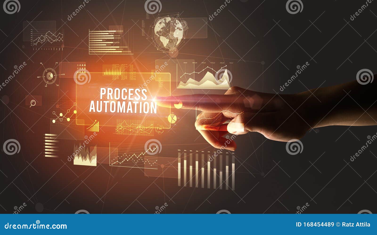 Hand Touching Digital Button, Modern Technology Concept Stock Image ...