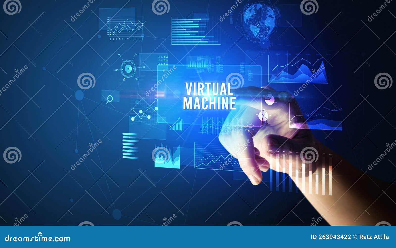 Hand Touching Digital Button, Modern Technology Concept Stock Photo ...