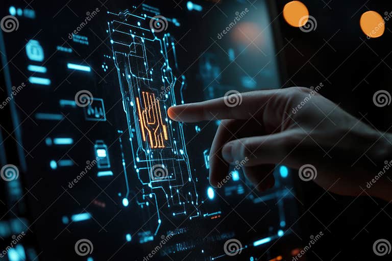 Human Interaction with Advanced Technology Stock Photo - Image of screen, generated: 361888490