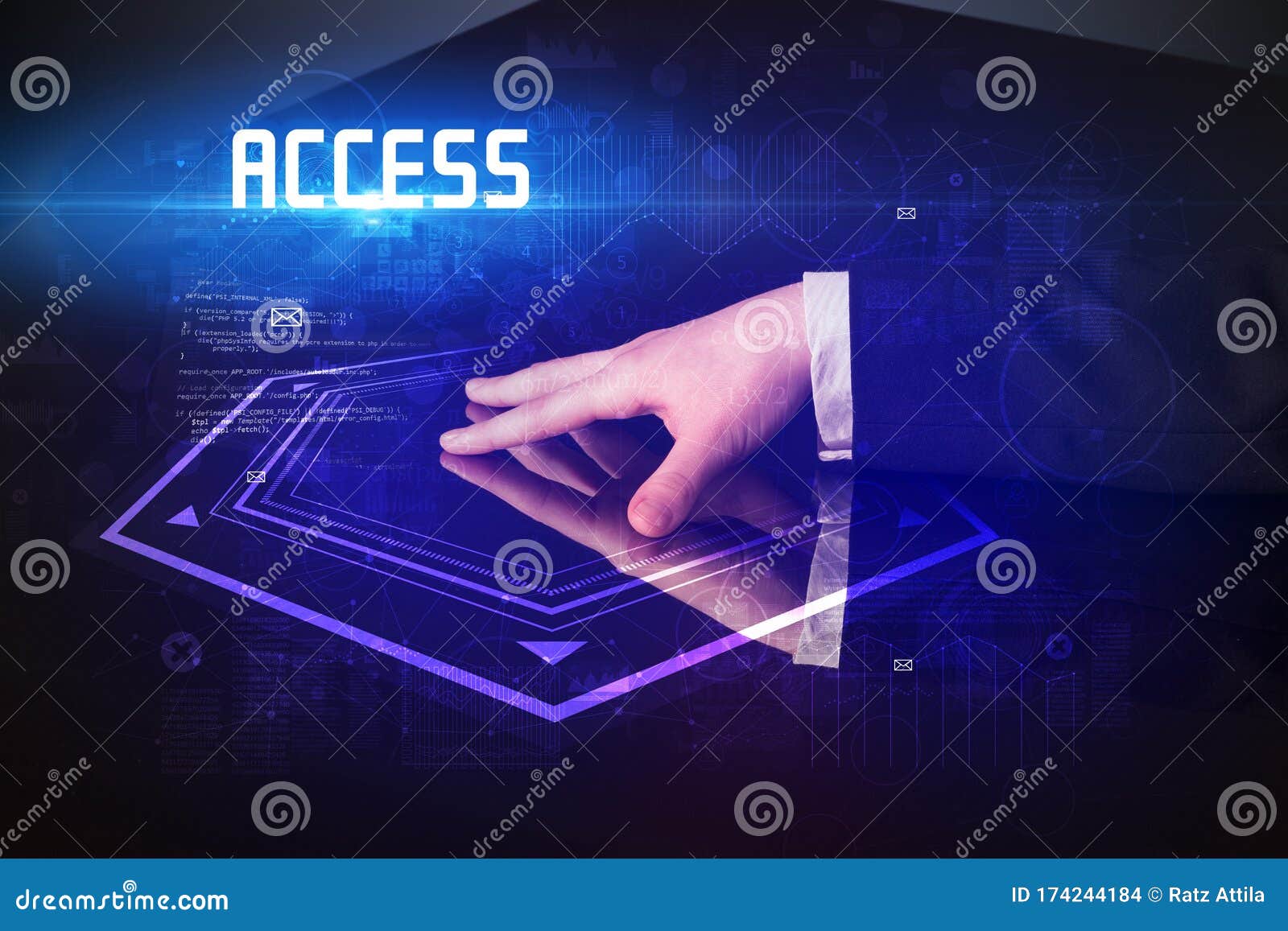 Hand Touching Digital Table Stock Photo - Image of internet, finger ...