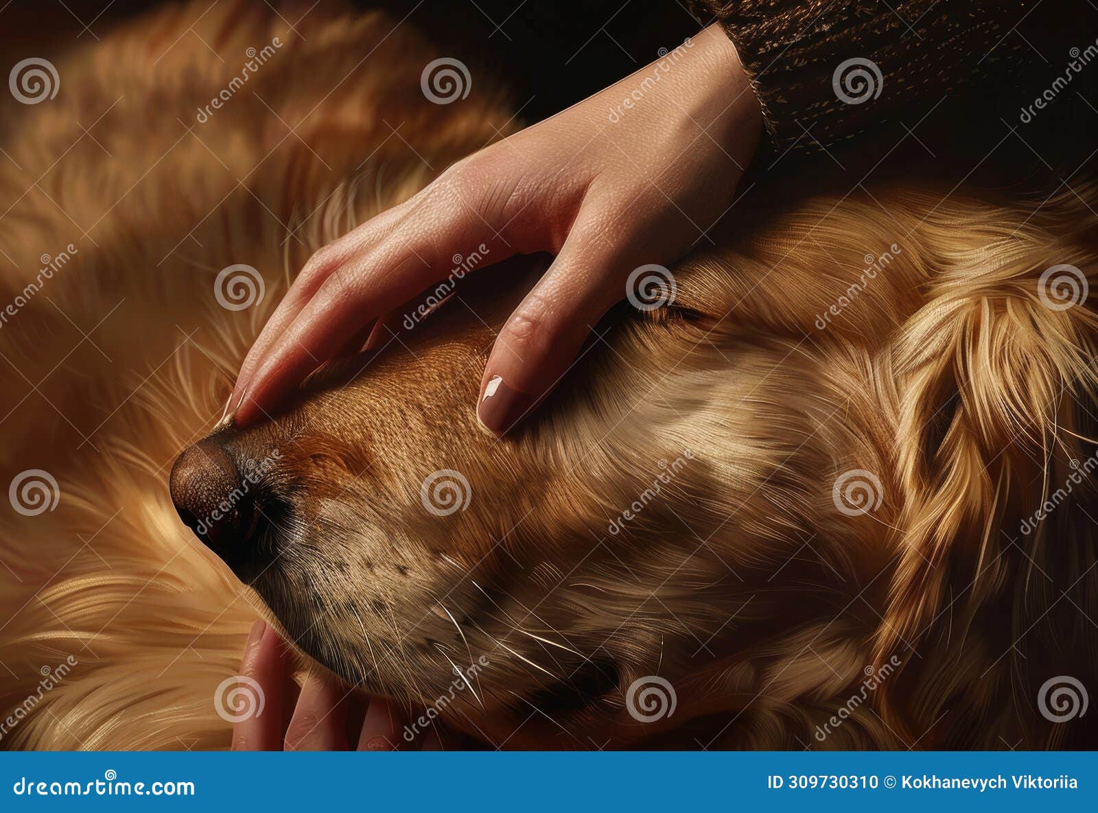 A Hand Touching a Dog& X27;s Face Stock Photo - Image of love, closeup ...