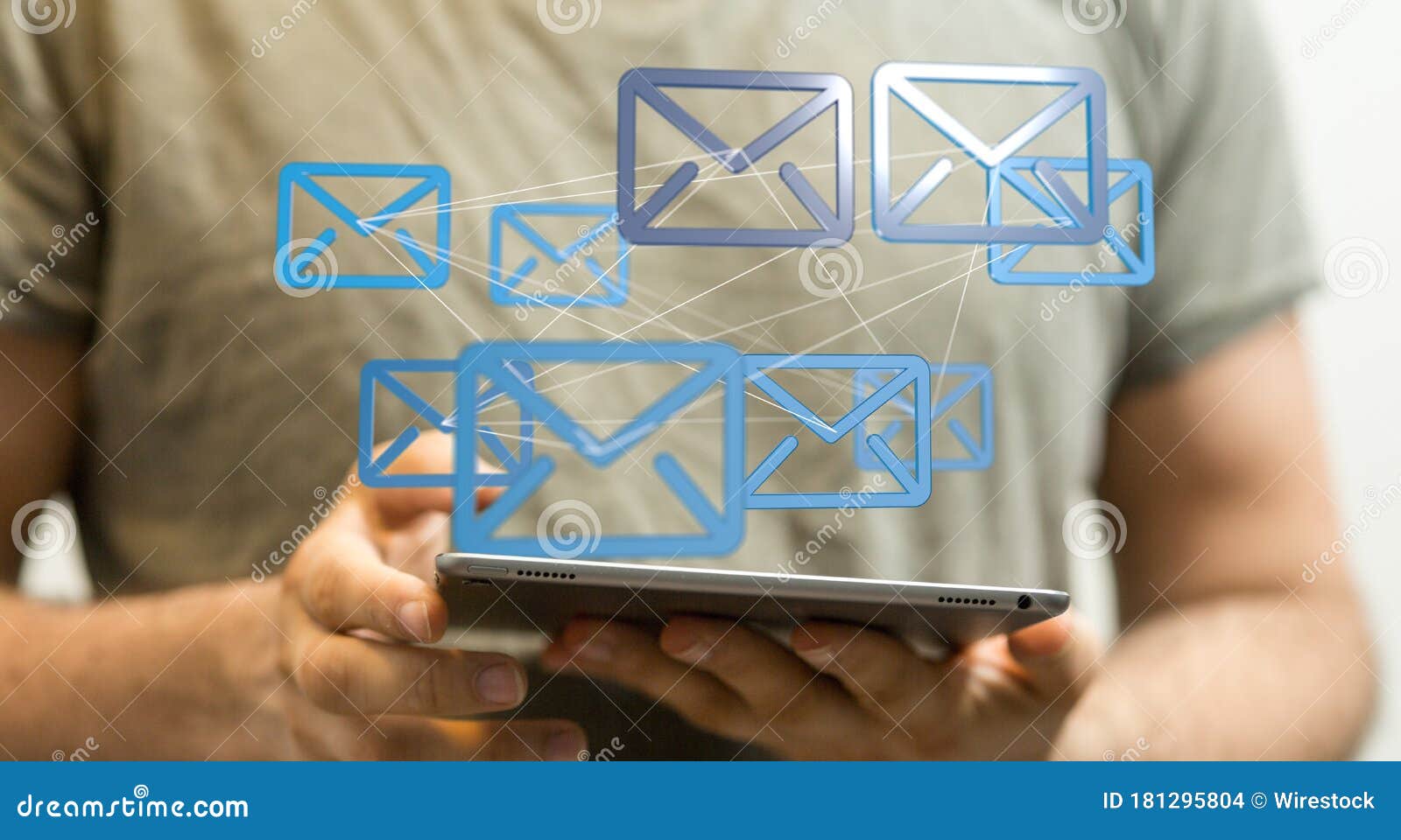 A Hand Touching Email with Finger Stock Photo - Image of message ...