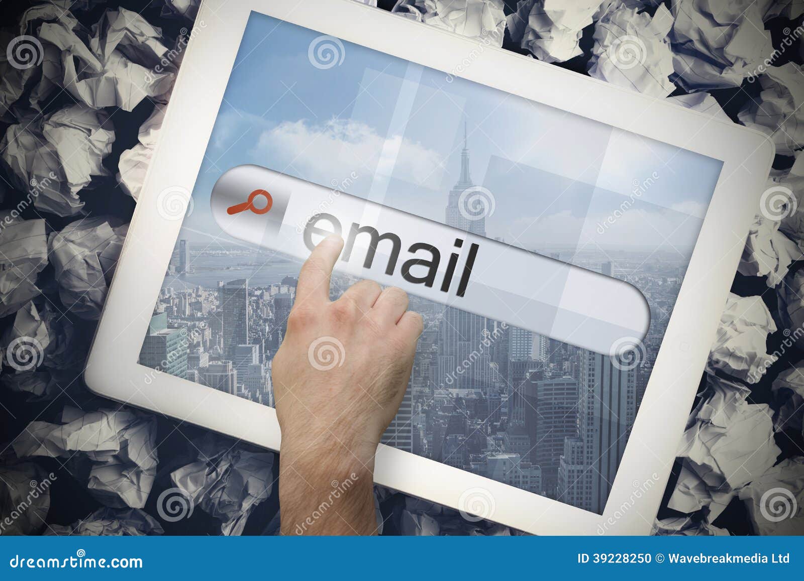 Hand Touching Email Search Bar Tablet Screen Stock Photos - Free ...