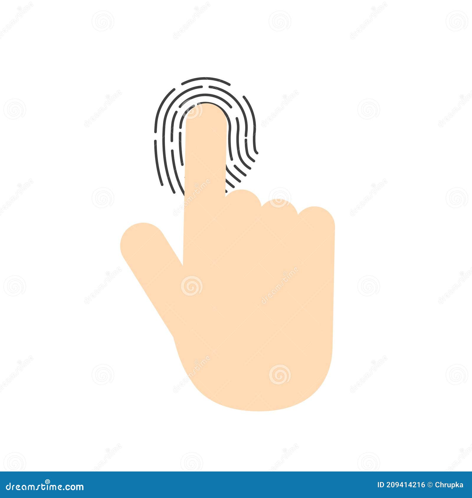 Hand Touching Fingerprint Biometric Security Stock Vector ...