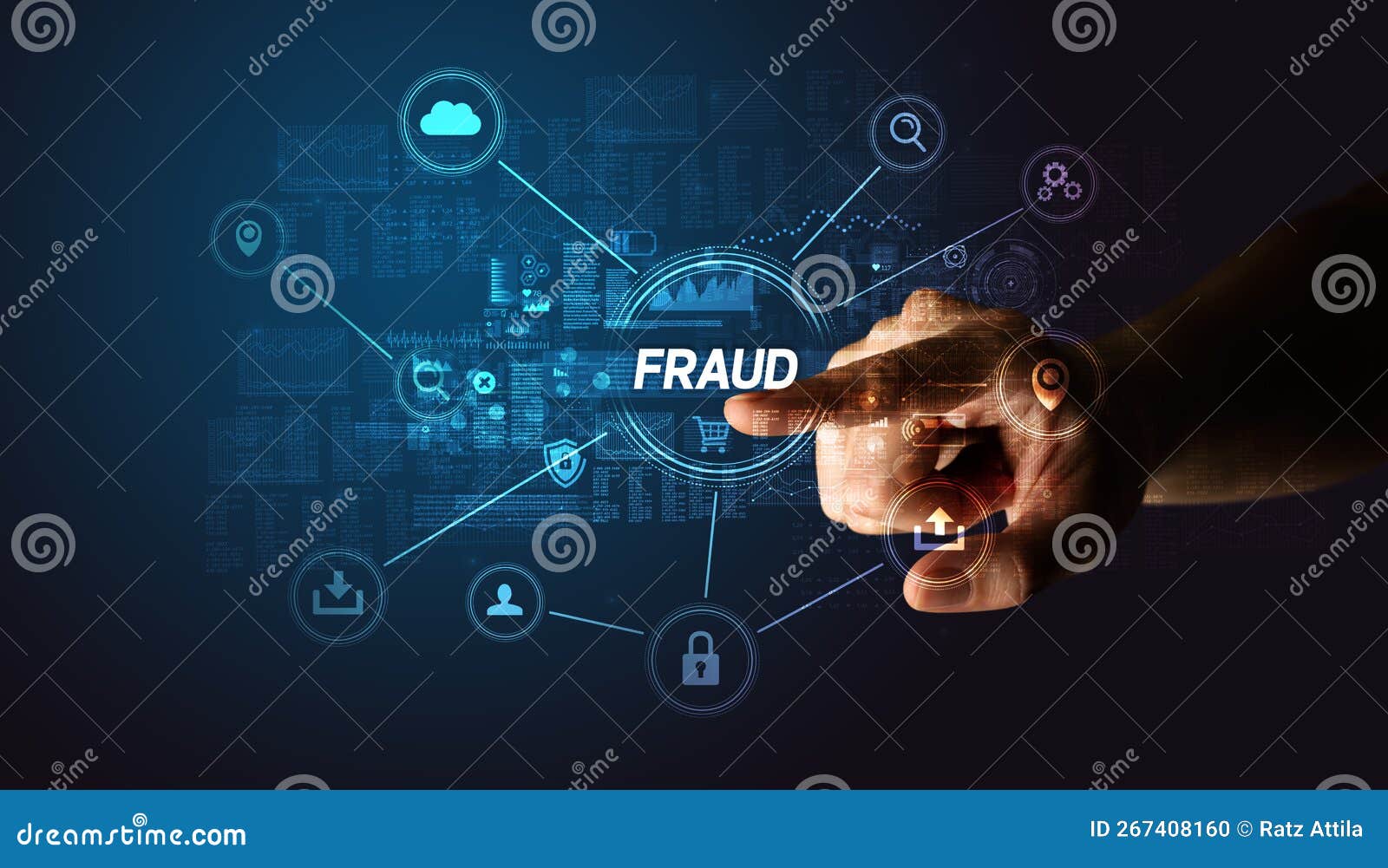 Hand Touching Cybersecurity Button Concept Stock Photo - Image of ...