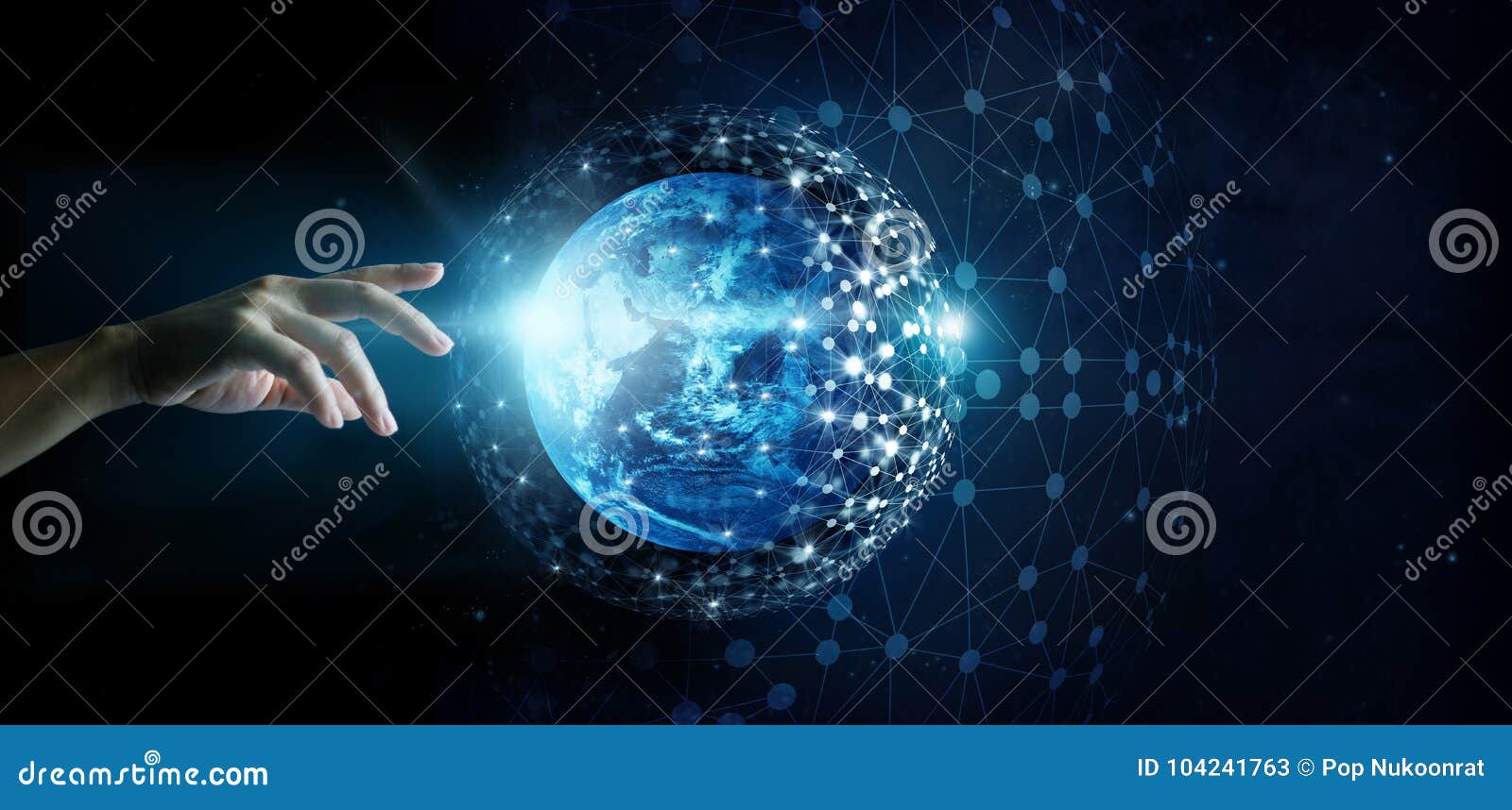 Hand Touching Global Network Connection and Data Exchange Stock Image ... Hand Touching Global Network Connection and Data Exchange Stock Image ...