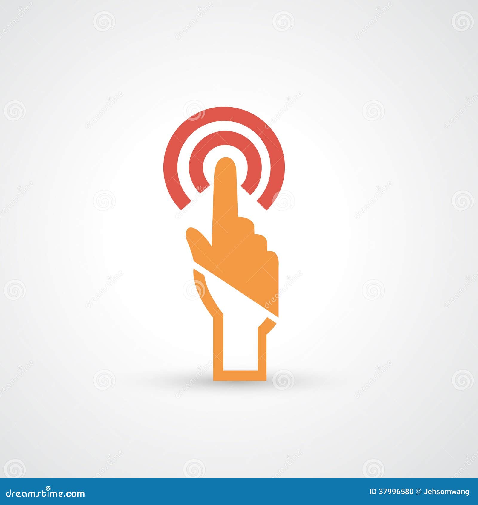 Hand touching icon stock vector. Illustration of finger - 37996580