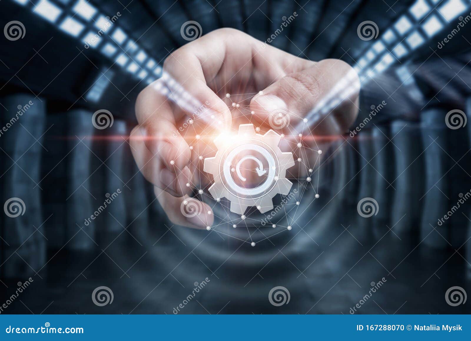 Hand touching icon updates stock photo. Image of business - 167288070