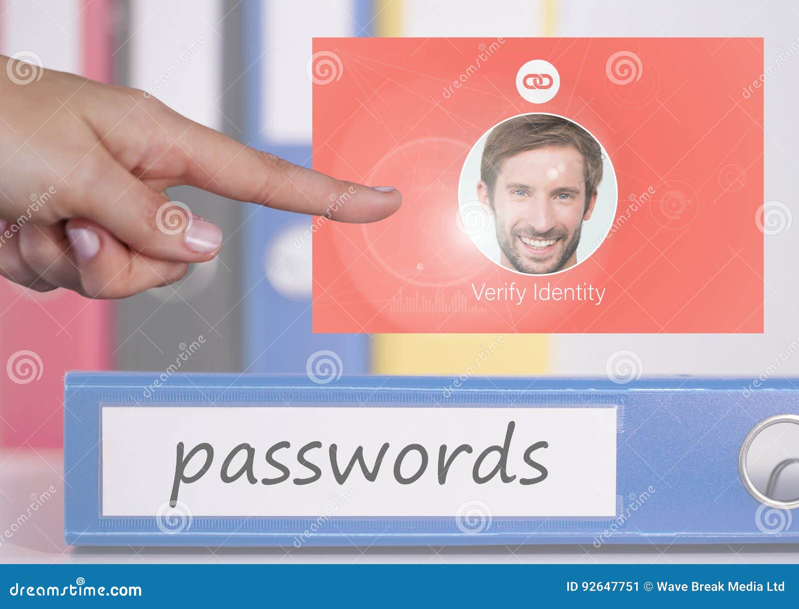 Hand Touching Identity Verify Passwords App Interface Stock Image ...