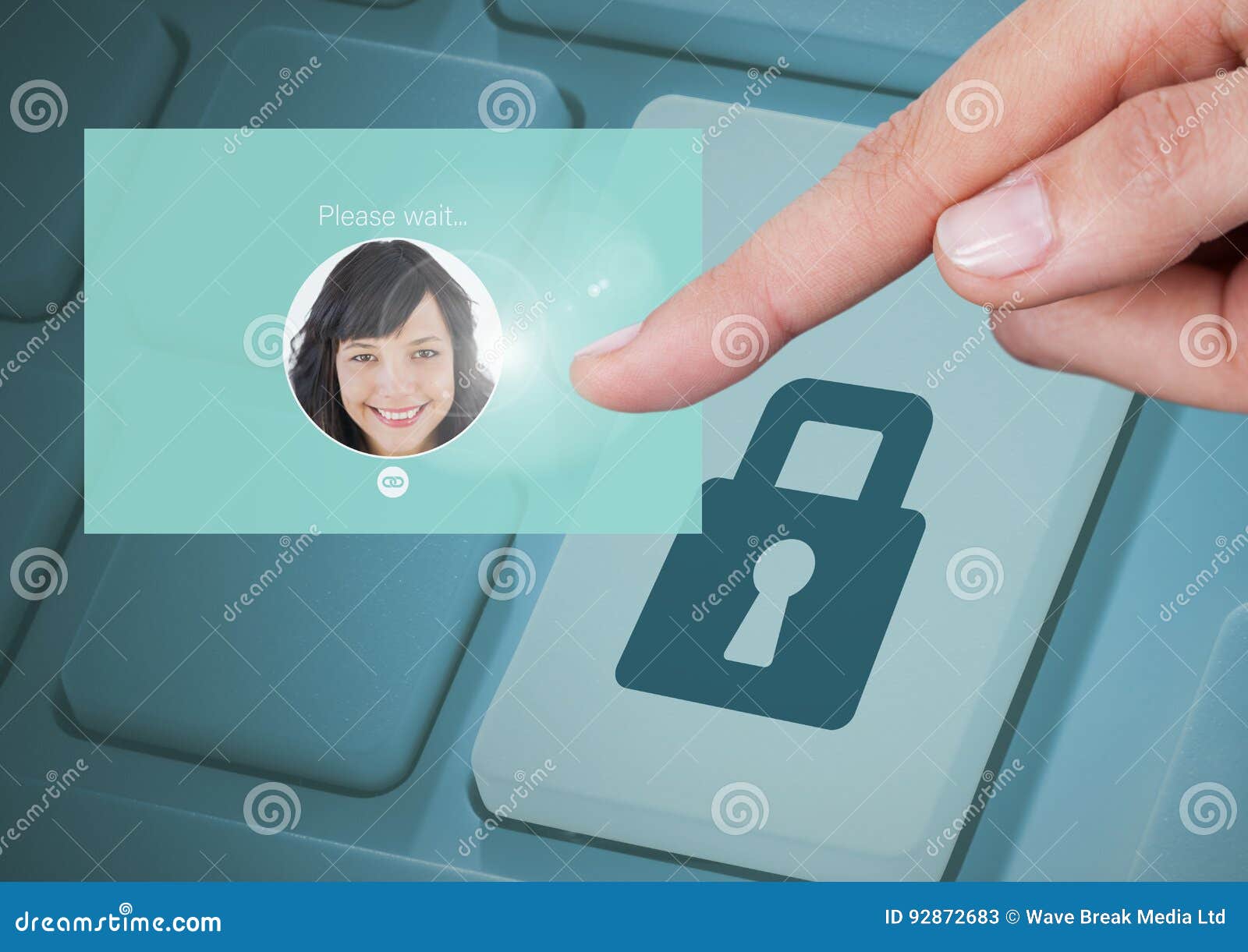 Hand Touching Identity Verify Security App Interface Stock Illustration ...
