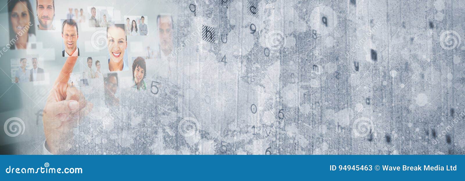 Hand Touching Images of Faces with Grey Texture Transition_0014 Stock ...