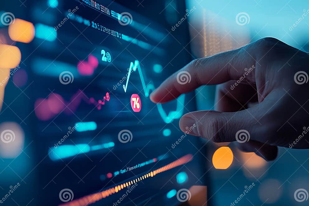 Hand Touching a Point on a Digital Binary Code Interface Stock Photo - Image of cyber, reality ...