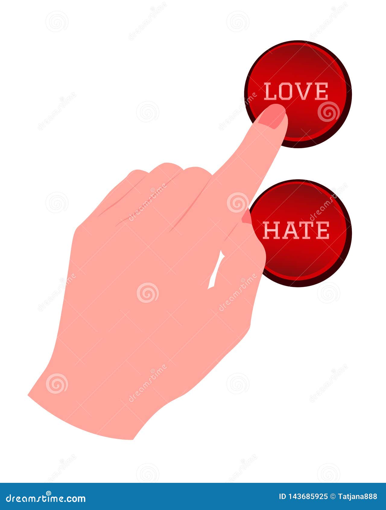 Hand Touching, Pressing or Pointing a Button Stock Illustration ...