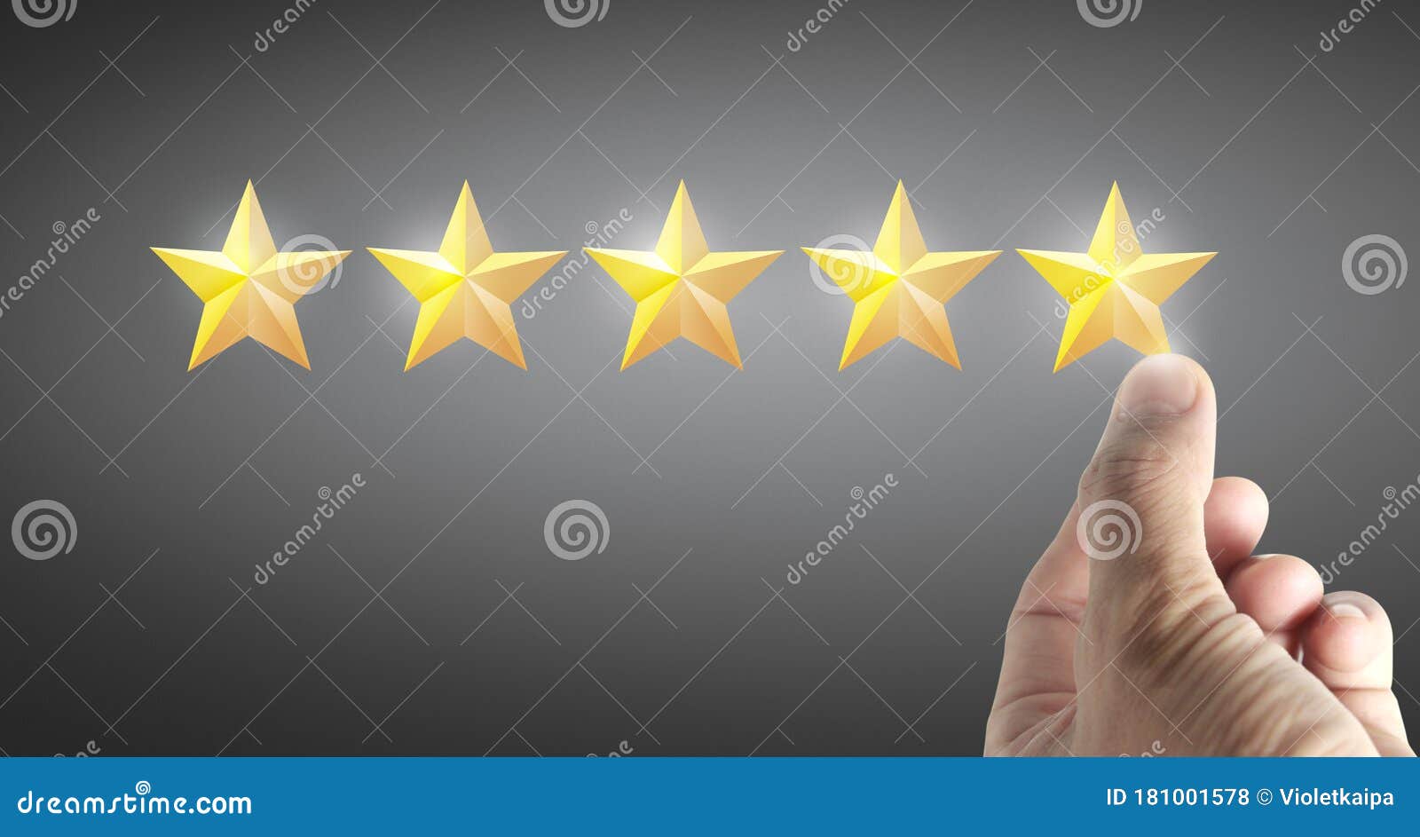 Hand of Touching Rise on Increasing Five Stars. Increase Rating ...