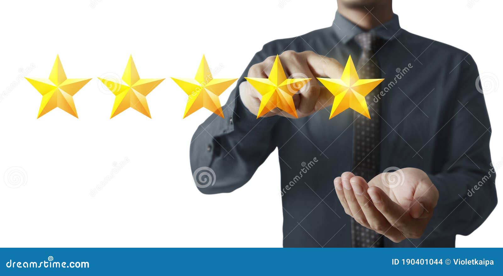 Hand of Touching Rise on Increasing Five Stars. Increase Rating ...