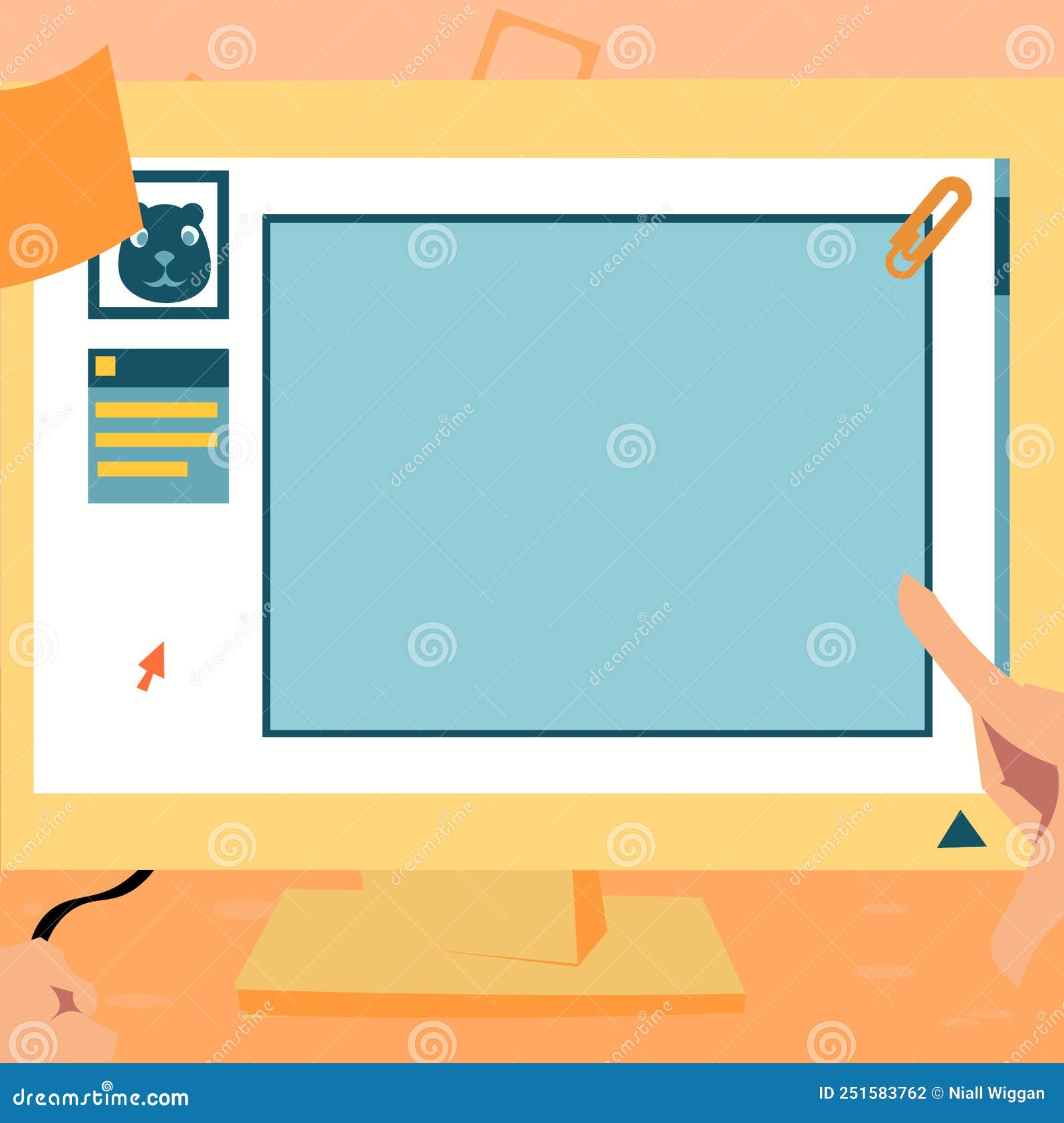 Hand Touching Screen of Desktop Inside Web Browser Showing Recent ...