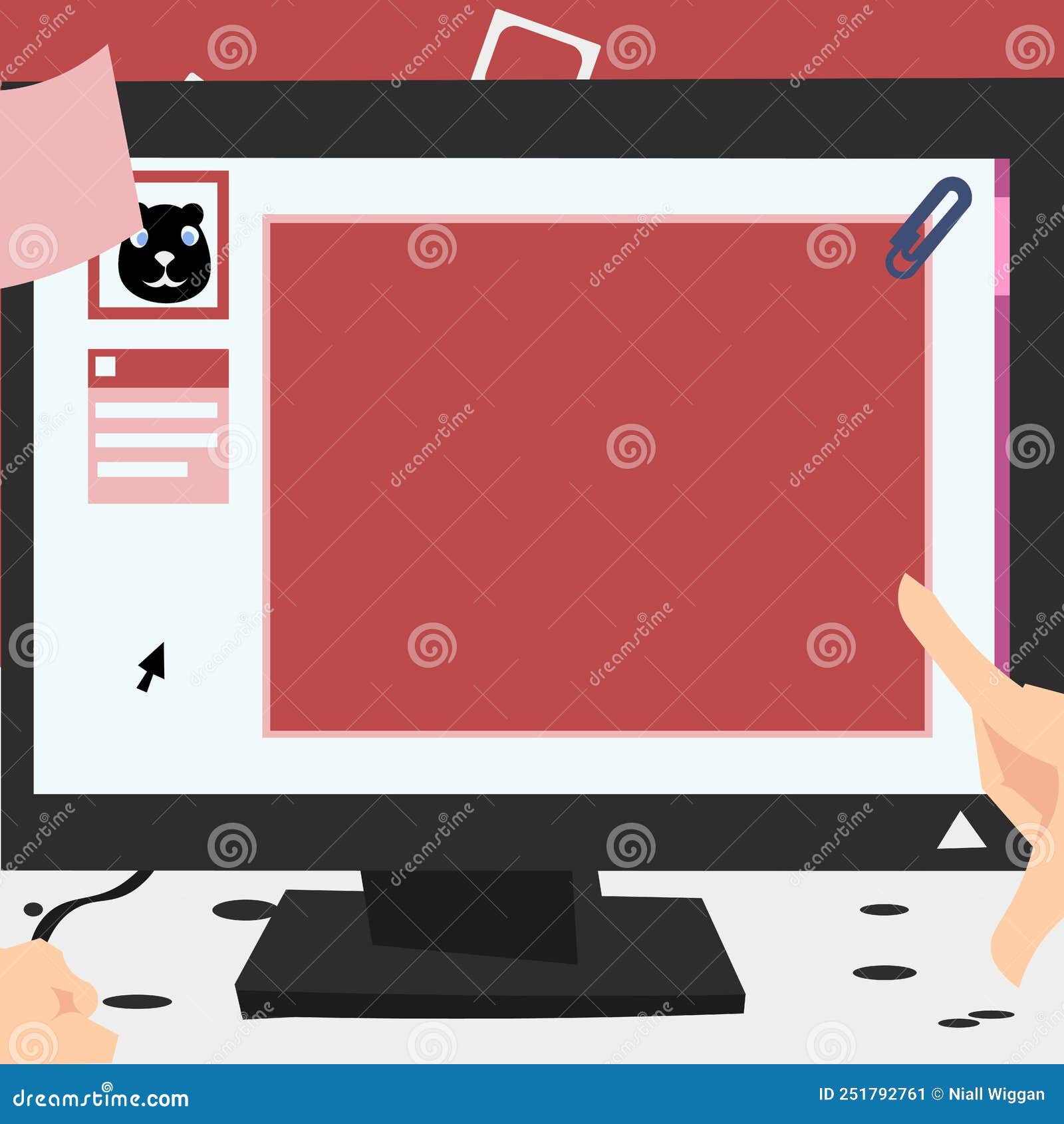 Hand Touching Screen of Desktop Inside Web Browser Showing Recent ...