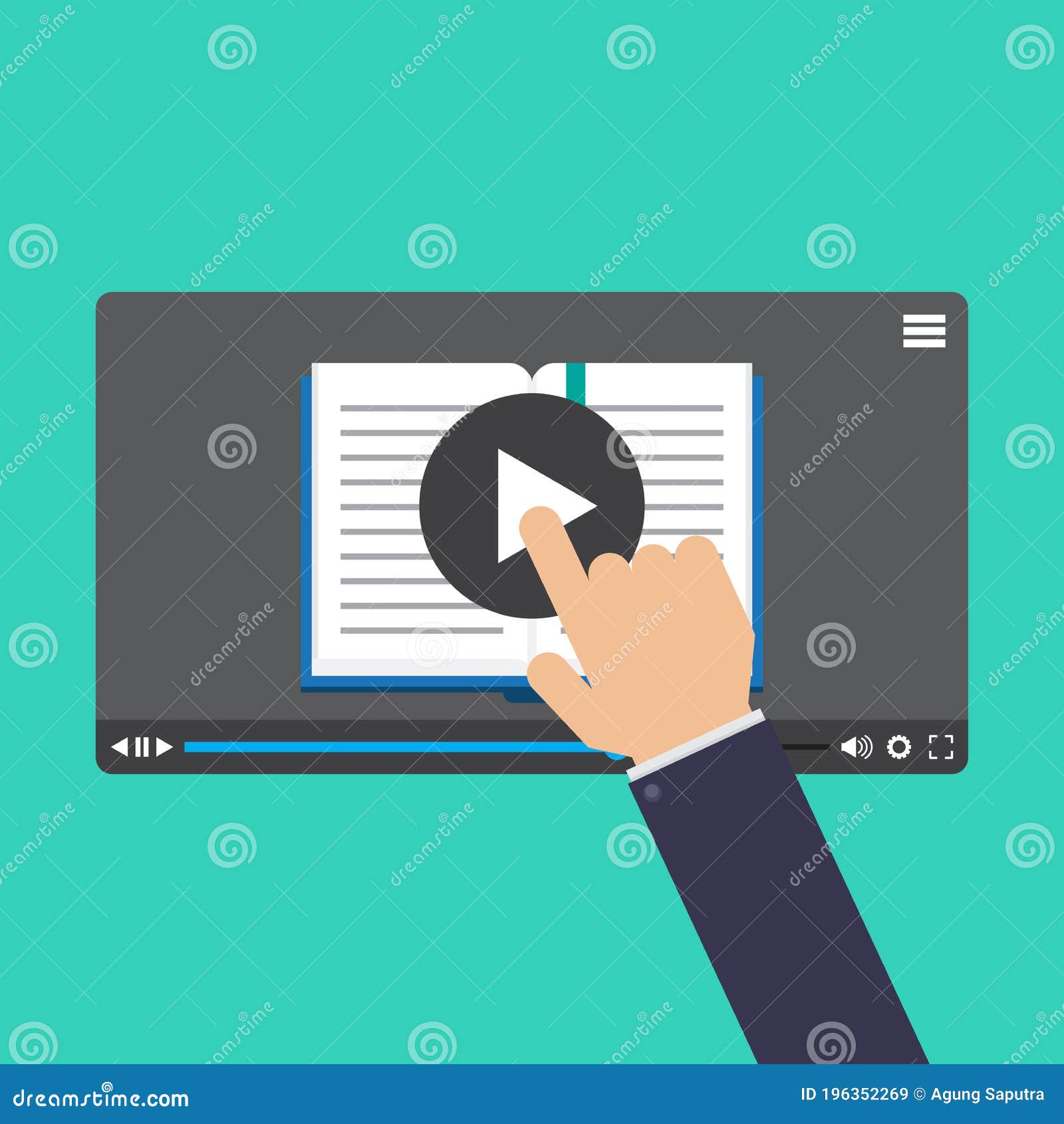 Hand Touching Screen, Illustration Flat Design Style Stock Vector ...