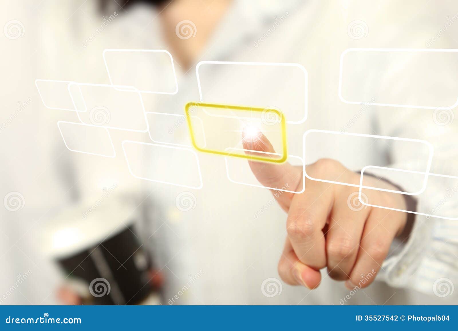 Hand Touching Screen Interface Stock Photo - Image of high, display ...