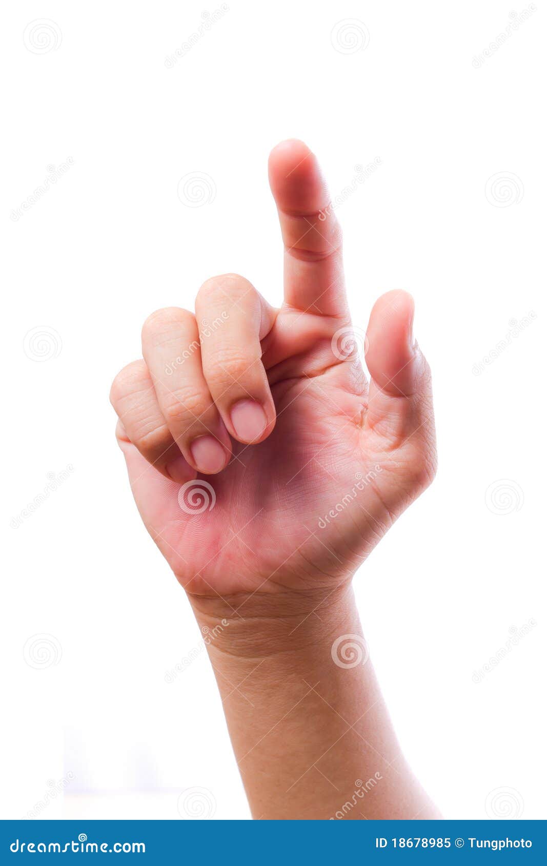 Hand Touching Screen Isolated Stock Image - Image of gesturing, direct ...