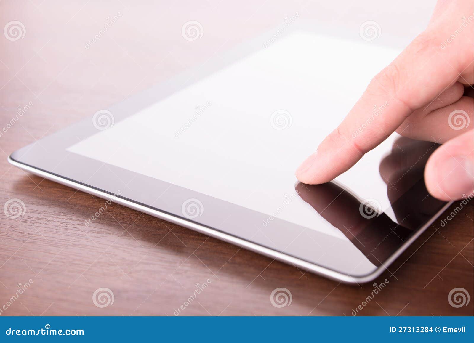 Hand Touching Screen on Modern Digital Tablet Pc Stock Photo - Image of ...