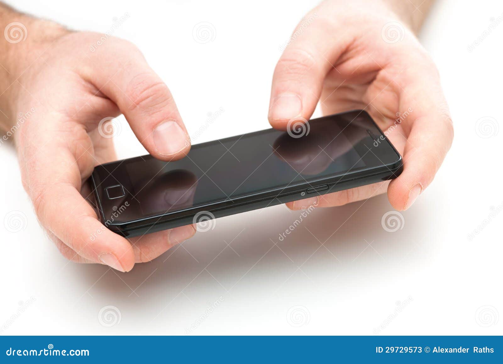 Hands with a smart phone stock image. Image of finger - 29729573