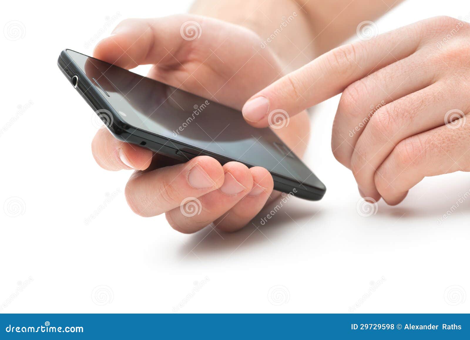 Hands with a smart phone stock photo. Image of communication - 29729598