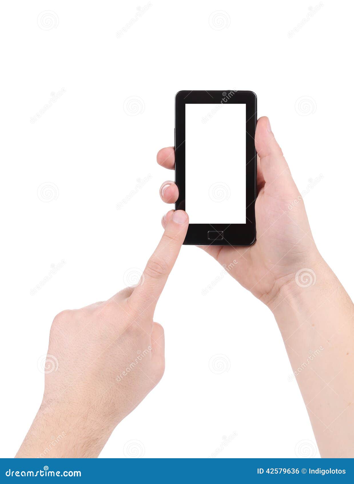 Hand Touching Screen of Smartphone. Stock Photo - Image of organizer ...