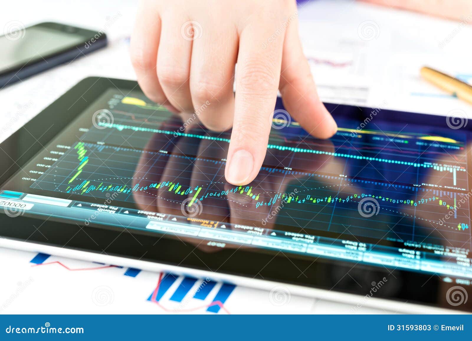 Hand Touching Screen of Ipad Stock Image - Image of marketing, computer ...