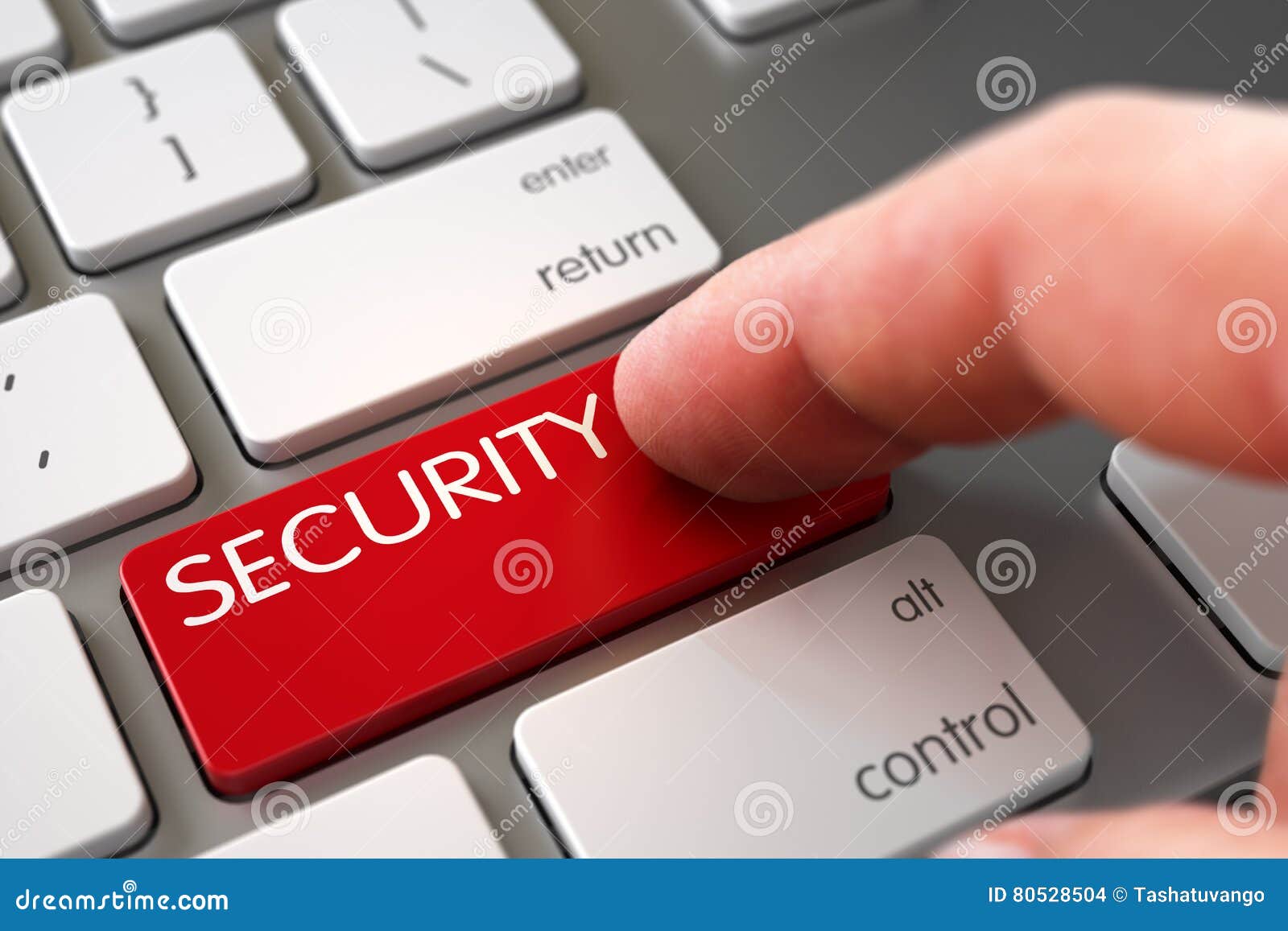 Hand Touching Security Keypad. 3D. Stock Photo - Image of protect ...