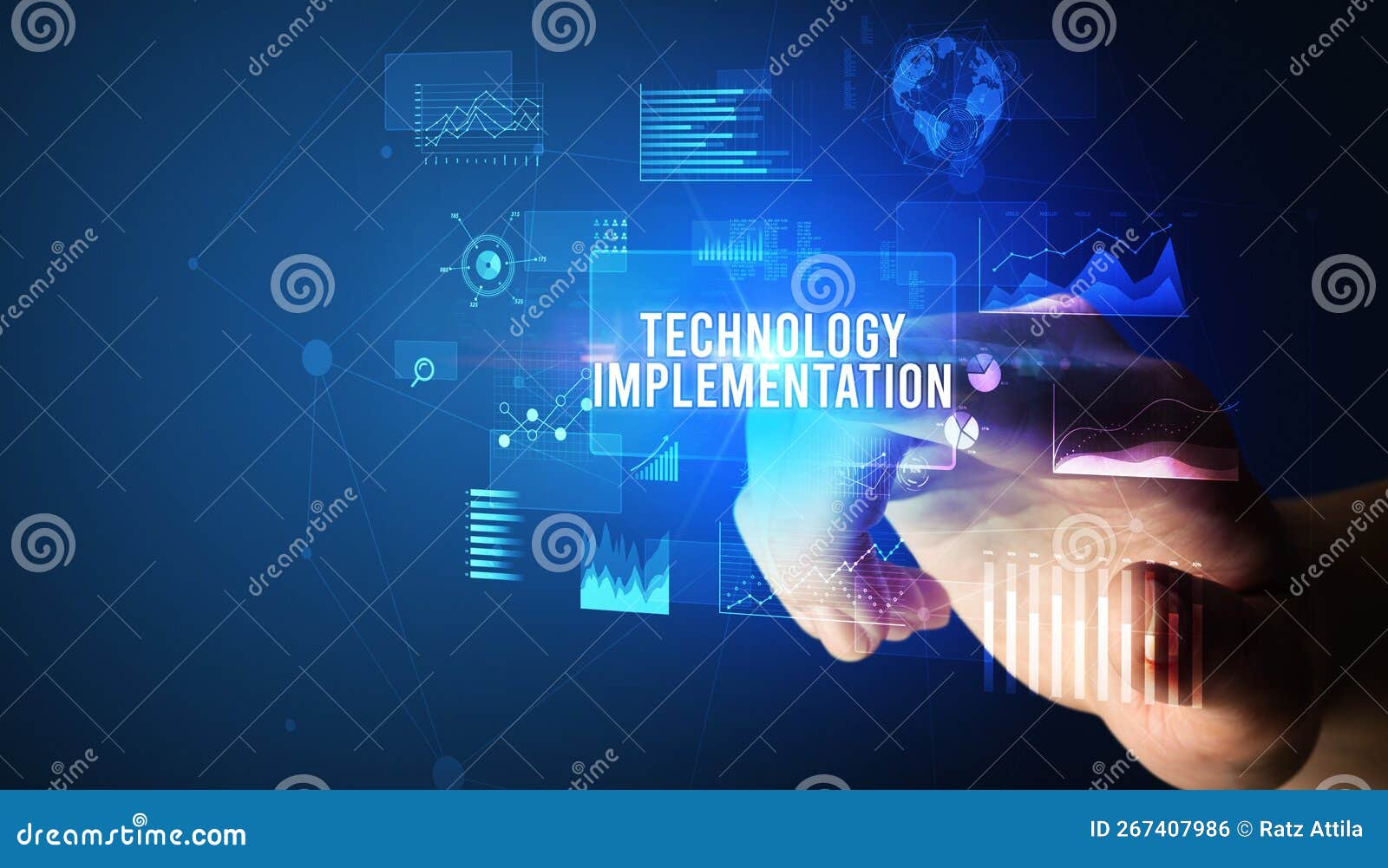 Hand Touching Digital Button, Modern Technology Concept Stock Photo ...
