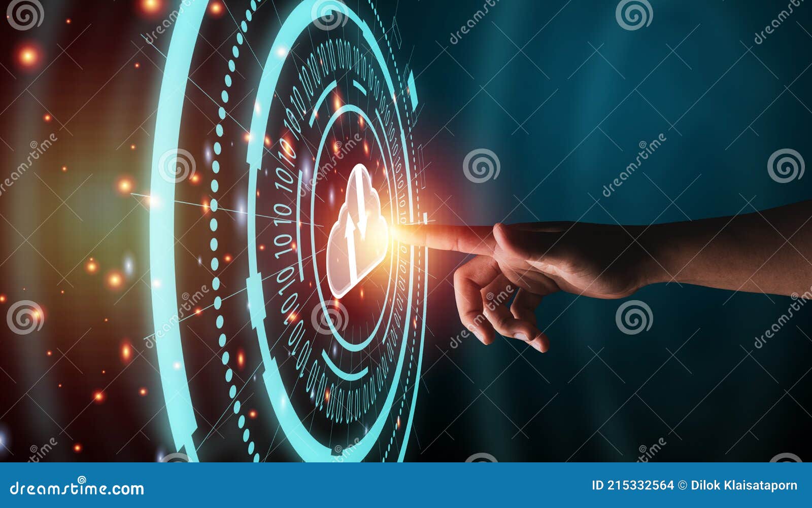 Hand Touching To Info Graphics with Cloud Computing and Technology ...