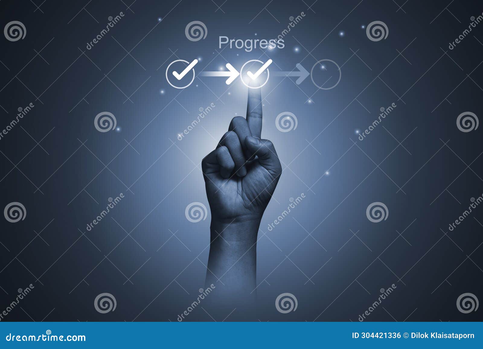 Hand Touching To Tick Correct Mark in Checklist with Progressive ...