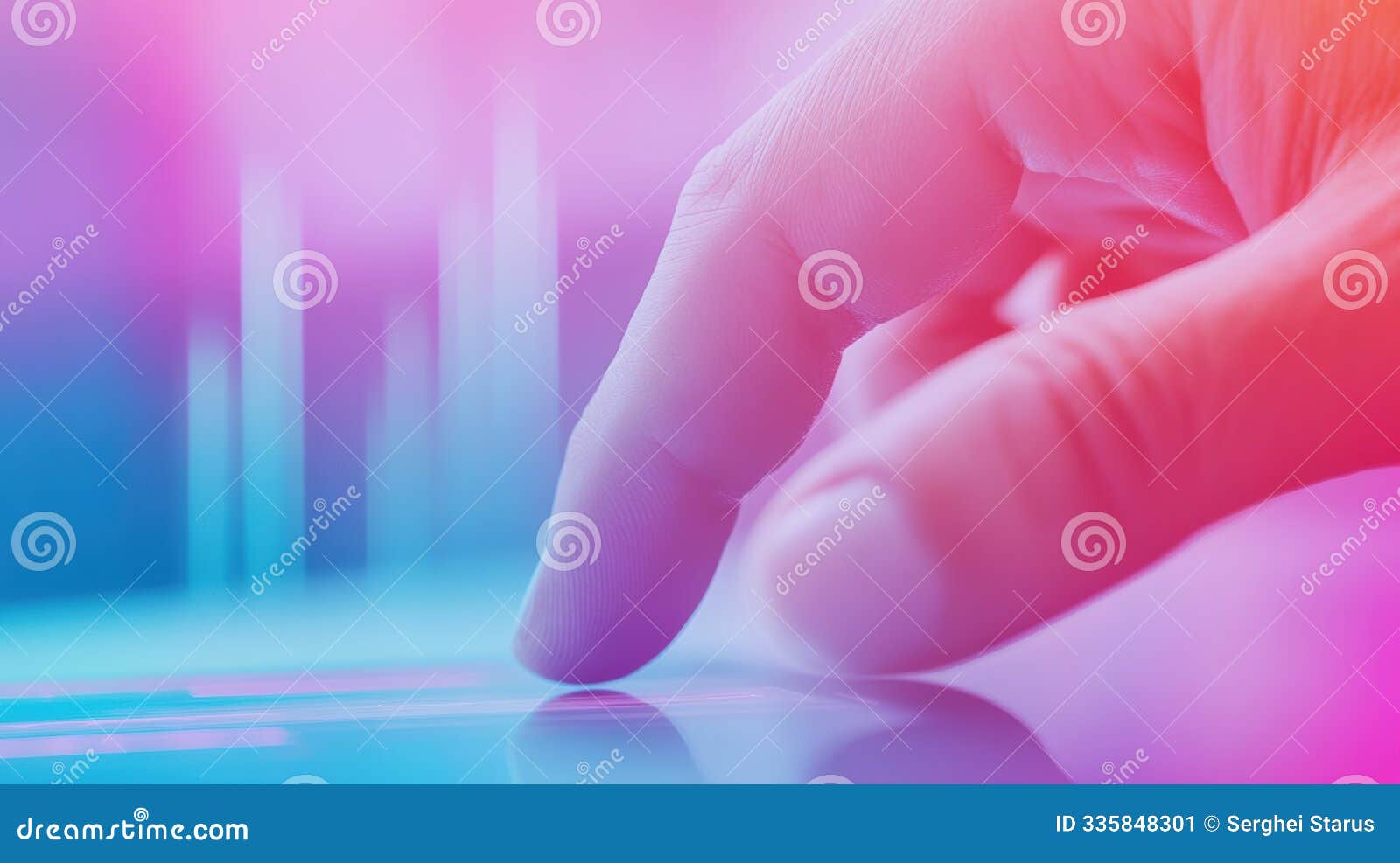 A Hand is Touching a Touch Screen on an Electronic Device, AI Stock ...